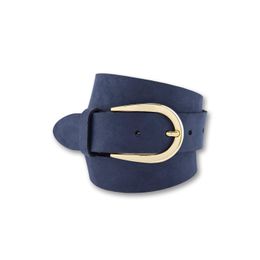 Bernd G&ouml;tz Lederg&uuml;rtel BERND G&Ouml;TZ "Lederg&uuml;rtel mit hufeisenf&ouml;rmiger Goldschlie&szlig;e", Damen, Gr. 80, marine, Rindsleder, G&uuml;rtel Lederg&uuml;rtel