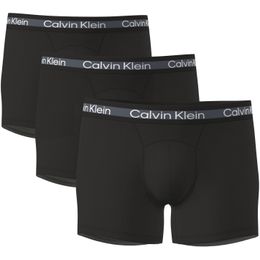 Trunk, Herren, Gr. S (48), 3 Stk., schwarz, schwarz, schwarz, Jersey, Obermaterial: 90% Polyester, 10% Elasthan, Calvin Klein Underwear, unifarben, k&ouml;rpernah, Unterhosen, K&ouml;rpernahe Passform mit elastischem Bund