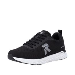 Sneaker RIEKER SPORT, Herren, Gr. 36, schwarz, Textil, Schuhe Sneaker, Freizeitschuh, Halbschuh, Schn&uuml;rschuh mit herausnehmbarer Einlage