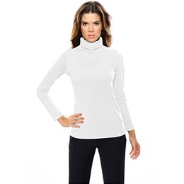 Rollkragenshirt Heine "Rollkragen-Shirt", Damen, Gr. 40, wei&szlig;, 95% Baumwolle, 5% Elasthan, unifarben, Shirts