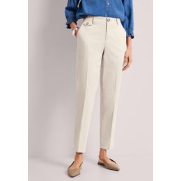 Chinohose Street One, Damen, Gr. 40, L&auml;nge 28, beige (silkstone wei&szlig;), Web, 97% Baumwolle, 3% Elasthan, unifarben, comfort fit normal, Hosen Chinohose, soft