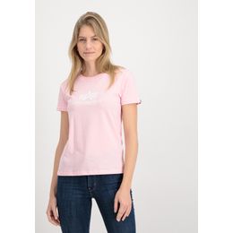 T-Shirt Alpha Industries "New Basic T-Shirt BL W", Damen, Gr. M, pink (pastel pink), Obermaterial: 100% Baumwolle, Shirts T-Shirt