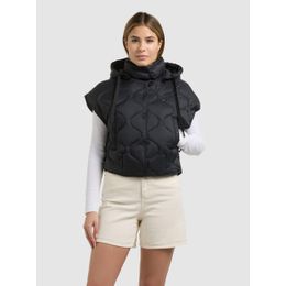 Steppweste Khujo "NINGA", Damen, Gr. S, schwarz, 100% Nylon, leicht gl&auml;nzend, regular fit, Westen Steppweste