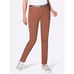 Stretch-Jeans Ambria, Damen, Gr. 38, Normalgr&ouml;&szlig;en, braun (rost), 96% Baumwolle, 4% Elasthan, unifarben, lang, Jeans