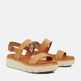 Sandale Timberland "SAFARI DAWN BACKSTRAP SANDAL", Damen, Gr. 41,5, saddle, Leder, Schuhe Sandale, aus Leder