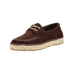Espadrille Pavement "Pavement Halbschuhe Leder", Damen, Gr. 38, dunkelbraun, Leder, Schuhe Espadrille