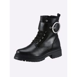Stiefelette Heine, Damen, Gr. 35, schwarz, Glattleder, Leder, Schuhe Stiefelette