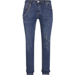 Bequeme Jeans 2Y Premium "2Y Premium Herren 2Y Skinny Fit Jeans", Herren, Gr. 34, Normalgr&ouml;&szlig;en, blau, 97% Baumwolle, 3% Elasthan, unifarben, Jeans