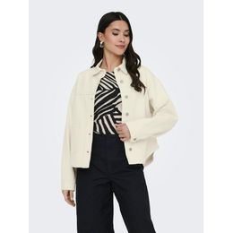 Jacqueline de Yong Jeansjacke JDY "JDYNOMA L/S SHACKET PNT DIA", Damen, Gr. XL, ecru, Denim/Jeans, Obermaterial: 100% Baumwolle, unifarben, normal, 1-Knopf-Manschette, Jacken Jeansjacke, Baumwolle, Denim Style