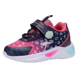 Sneaker Kangaroos "K-SLG KAUAI EV", M&auml;dchen, Gr. 23, dk navy, neon pink, Mesh, Synthetik, Schuhe Sneaker, Blinkschuh