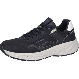 Waldl&auml;ufer Sneaker WALDL&Auml;UFER "H-PABLO", Herren, Gr. 10,5 (45), nachtblau, wei&szlig;, Nappaleder, Textil, Veloursleder, Schuhe Sneaker, Schn&uuml;rschuh, Halbschuh in Komfortweite H (= sehr weit)