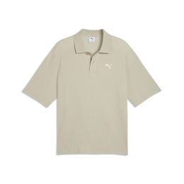 Poloshirt Puma "Wardrobe Essentials Boxy Polo Herren", Herren, Gr. S, pebble gray beige, Obermaterial: 41% Polyester, 59% Baumwolle. Rippe: 100% Baumwolle, clean, Shirts