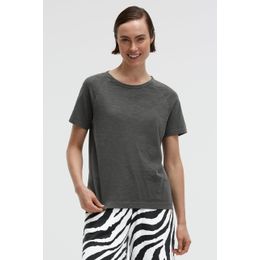Rundhalsshirt SENSES.THE LABEL, Damen, Gr. M, grau, Single Jersey, Material: 100% Baumwolle, unifarben, slim fit normal, Rundhals, Raglan&auml;rmel gerader Abschluss, Shirts Rundhalsshirt, aus Baumwolle
