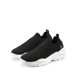 Sneaker Lascana "Slip-On-Sneaker", Damen, Gr. 42, schwarz, Obermaterial: 100% Textilmaterial. Decksohle: 100% Textilmaterial. Futter: 100% Textilmaterial. Laufsohle: 100% Synthetik, unifarben, Basic, Schuhe Sneaker, Halbschuh, Slipper, Freizeitschuh zum Reinschl&uuml;pfen VEGAN