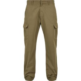 Cargohose Urban Classics "Urban Classics Herren Straight Leg Cargo Pants", Herren, Gr. 44, Normalgr&ouml;&szlig;en, tiniolive, 100% Baumwolle, unifarben, loose fit, Hosen Cargohose