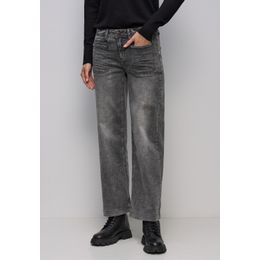 Comfort-fit-Jeans Street One, Damen, Gr. 30, L&auml;nge 30, mid grau washed, Jeans, 63% Baumwolle, 25% Polyester, 10% Viskose, 2% Elasthan, unifarben, lang, Jeans, Middle Waist