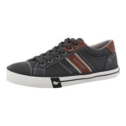 Sneaker Mustang Shoes "Calogero", Herren, Gr. 46, grau, Lederimitat, Schuhe Sneaker, Freizeitschuh, Halbschuh, Schn&uuml;rschuh mit Kontrastbes&auml;tzen