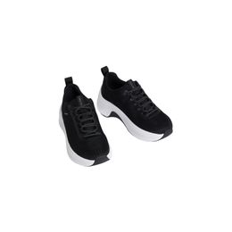 Plateausneaker Calvin Klein "CHUNKY RUN CKSTRIPE LUP SP KN", Herren, Gr. 37, schwarz, Textil, unifarben mit Farbeinsatz, Basic, Schuhe Plateausneaker, Chunky-Sneaker, Halbschuh, Schn&uuml;rer mit Logoschriftzug