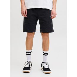 Jack & Jones Sweatshorts JACK & JONES "JPSTKARL NORREBRO SWEAT SHORTS REG SN", Herren, Gr. M, N-Gr, schwarz, angeraute Sweatware, Obermaterial: 89% Baumwolle, 11% Polyester, unifarben, relaxed fit knielang, Hosen Sweatshorts, Baumwollmischung, relaxed fit