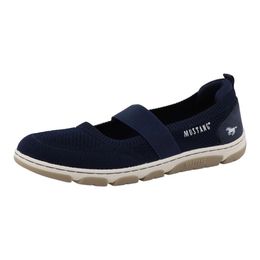 Mustang Shoes Damen Riemchenballerina "Sue", Gr. 36navy, Lederimitat, Textil, Schuhe, Halbschuh, Schlupfschuh mit Gummizug-Riemen