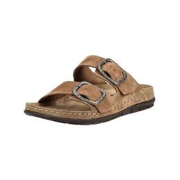 Pantolette Rohde "Rohde Pantoletten Nubukleder", Damen, Gr. 41, camel, Nubukleder, Schuhe Pantolette