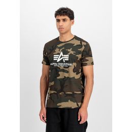 T-Shirt Alpha Industries "Basic T-Shirt BL Camo", Herren, Gr. L, bunt (wdl camo 65), Obermaterial: 100% Baumwolle, Shirts T-Shirt