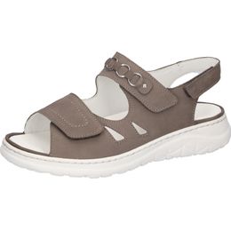 Waldl&auml;ufer Sandale WALDL&Auml;UFER "H-JOLINE", Damen, Gr. 5,5 (38,5), taupe, Nubukleder, unifarben, Basic, Schuhe Sandale, Sommerschuh, Klettschuh in Komfortweite H (= sehr weit)