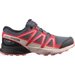Wanderschuh Salomon "SPEEDCROSS WATERPROOF", Kinder, Gr. 31, grisaille, hushed violet, rouge rot, Synthetik, Textil, Schuhe Wanderschuh, wasserdicht