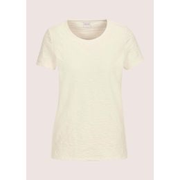 Madeleine Mode Kurzarmshirt MADELEINE "Shirt Stylisches Blusenshirt mit Rundhals", Damen, Gr. 42, wei&szlig; (perlwei&szlig;), Obermaterial: 97% Polyester PES. 3% Elasthan EL., Modern, tailliert, Shirts, Crash-Optik