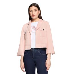 Jackenblazer Betty Barclay "Damen mit 3/4 Arm", Damen, Gr. 38, pink dolphin, Samt, Obermaterial: 92% Polyester, 8% Elasthan, gerade normal, Blazer
