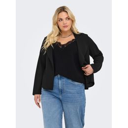 Spitzentop Only CARMAKOMA "CARMETTA LIFE MIX LACE SINGLET WVN", Damen, Gr. 46, schwarz, Jersey, Obermaterial: 100% Polyester, unifarben, regular fit normal, V-Ausschnitt, Tops Spitzentop