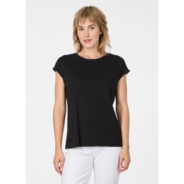 Kurzarmshirt Ragwear "DIONA", Damen, Gr. M, schwarz, Jersey, Obermaterial: 50% Baumwolle, 50% Modal, unifarben, normal, Rundhals, Shirts, Bestseller aus flie&szlig;ender Baumwoll-Modal-Mischung