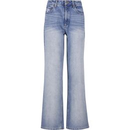 Bequeme Jeans Karl Kani "Karl Kani Karl Kani OG Five Pocket Straight Leg Denim vintage", Damen, Gr. 28, Normalgr&ouml;&szlig;en, midblau, 100% Baumwolle, unifarben, Jeans
