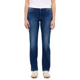 Stretch-Jeans Mustang "Crosby Relaxed Straight", Damen, Gr. 31, L&auml;nge 30, medium, Denim/Jeans, Obermaterial: 78% Baumwolle, 10% Lyocell, 9% Elastomultiester, 3% Elasthan, straight fit lang, Jeans, Sehr bequem, dank hohem Stretch-Anteil