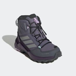 Winterstiefel adidas terrex "TERREX AX4R MID CLIMAWARM+ KIDS", Kinder, Gr. 40, preloved violet, matte silber, semi flash aqua, Synthetik, Textil, Schuhe Winterstiefel, gef&uuml;ttert