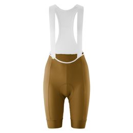 Fahrradhose Gonso "Essential Bib W", Damen, Gr. 42, Normalgr&ouml;&szlig;en, hellbraun, 78% Polyamid, 22% Elasthan, Hosen Fahrradhose, Damen Rennradhose, moderne Radhose mit Sitzpolster, Tight Fit