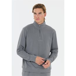 Sweatshirt Virtus "Minne", Herren, Gr. XXL, grau, blau, 60% Baumwolle, 40% Polyester, bestickt, unifarben, normal, ohne Ausschnitt, Sweatshirts Sweatshirt, Komfort