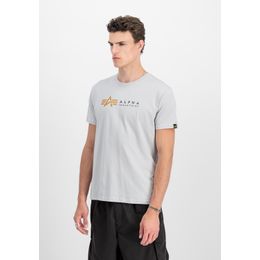 T-Shirt Alpha Industries "Alpha Label T-Shirt", Herren, Gr. XXL, grau (pastel grau), Obermaterial: 100% Baumwolle, Shirts T-Shirt