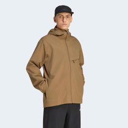 Outdoorjacke adidas terrex "MT 2L RAIN J", Herren, Gr. 3XL, braun oxide, Obermaterial: 100% Polyester, Jacken Outdoorjacke