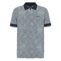 JOOP! Poloshirt JOOP "Iwanito", Herren, Gr. L, dunkelblau, Jersey, Obermaterial: 100% Baumwolle, unifarben, normal normal, B&uuml;ndchen, Shirts, melierte Optik