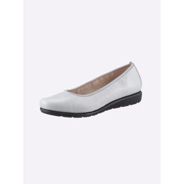 Ballerina Classic Basics, Damen, Gr. 36, grau (hellgrau), Glattleder, Basic, Schuhe Ballerina