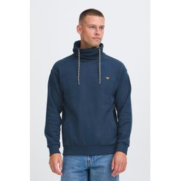 Longpullover Blend "BHLapol", Herren, Gr. L, blau (marineblaus), Sweatware, 100% Baumwolle, unifarben, normal normal, hoch geschlossener Ausschnitt, Pullover Longpullover, Stilvoller Sweatpullover Tube-Kragen