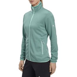 Fleecejacke McKINLEY "DA.-UNTERJACKE ROTO III W", Damen, Gr. 48, gr&uuml;n (melange, blau aqua), Fleece, Obermaterial: 100% Polyester, kontrastfarbene Details, unifarben, figurumspielend h&uuml;ftbedeckend, Jacken Fleecejacke, mit kontrastfarbigen Details