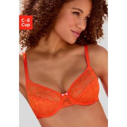 B&uuml;gel-BH Vivance "Julia", Damen, Gr. 70, Cup D, orange (mandarine), Obermaterial: 88% Polyamid, 12% Elasthan, BHs B&uuml;gel-BH, aus blumiger Spitze, im h&uuml;bschen Balconnet-Schnitt, Dessous