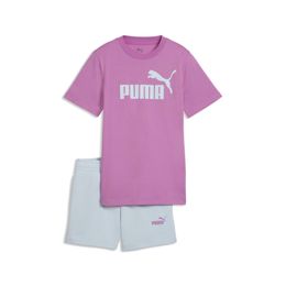 Freizeitanzug Puma "Essentials No.1 Logo T-Shirt und Shorts Set M&auml;dchen", M&auml;dchen, Gr. 176, mauve pop pink, Obermaterial: 100% Baumwolle. Rippe: 29% Polyester, 71% Baumwolle, Sportanz&uuml;ge Freizeitanzug