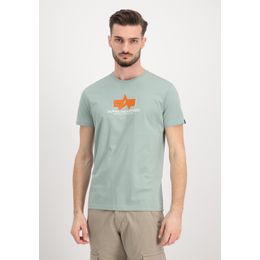 T-Shirt Alpha Industries "Basic T-Shirt BL Rubber", Herren, Gr. XL, gr&uuml;n (dusty gr&uuml;n), Obermaterial: 90% Baumwolle, 10% Polyester, Shirts T-Shirt