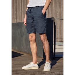 Shorts Street One MEN, Herren, Gr. 31, river blau, Stoff, 100% Leinen, unifarben, l&auml;ssig geschnitten kurz, Hosen Shorts, aus Leinen