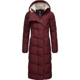 Wintermantel Ragwear "Pavla Long", Damen, Gr. XXXL(46), rot (weinrot), Au&szlig;enmaterial: 100% Polyester. Innenfutter: 100% Polyester. Wattierung: 100% Polyester, figurumspielend ca. Mitte Wade, &Auml;rmel ohne &Auml;rmelschlitz Rippstrickb&uuml;ndchen, M&auml;ntel Wintermantel, extralanger Winterparka mit Teddyfutter und Kapuze
