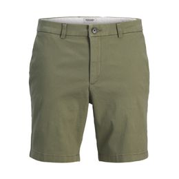 Jack & Jones Chinohose JACK & JONES "JPSTMARCO DYLAN CHINO SHORTS", Herren, Gr. XS, N-Gr, deep lichen gr&uuml;n, Web, Obermaterial: 98% Baumwolle, 2% Elasthan, unifarben, regular fit knielang, Hosen Chinohose