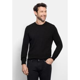 Strickpullover OLYMP "OLYMP Casual Strick", Herren, Gr. S, graphit, 100% Schurwolle, Pullover Strickpullover